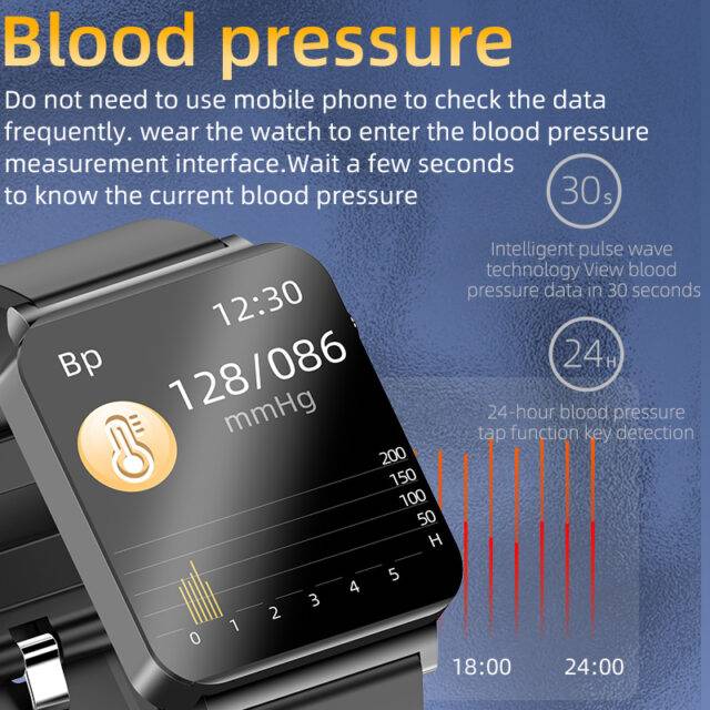 Blood Glucose Smartwatch with ECG Blood Pressure Body Temperature ...
