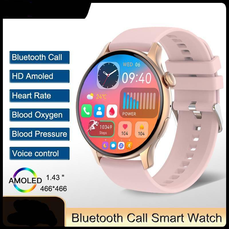 HD AMOLED Display Smartwatch with Bluetooth Call and Health Monitors ...